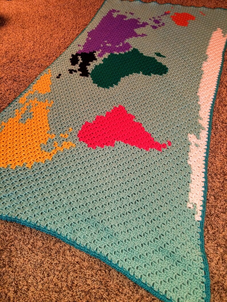 World Map Crochet Afghan Pattern - Etsy