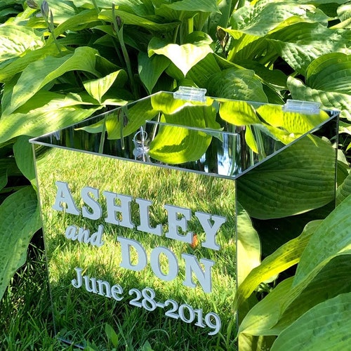 3D Mirrored Personalized Acrylic Card Box I Wedding Card Box - Etsy