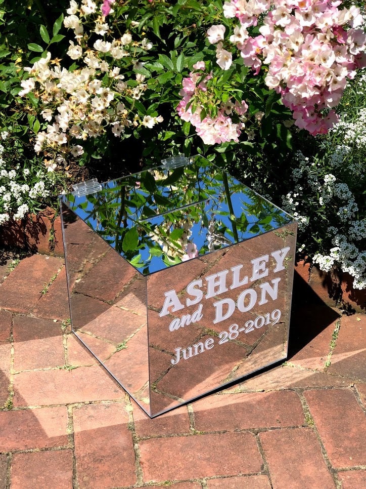 3D Mirrored Personalized Acrylic Card Box I Wedding Card Box | Etsy