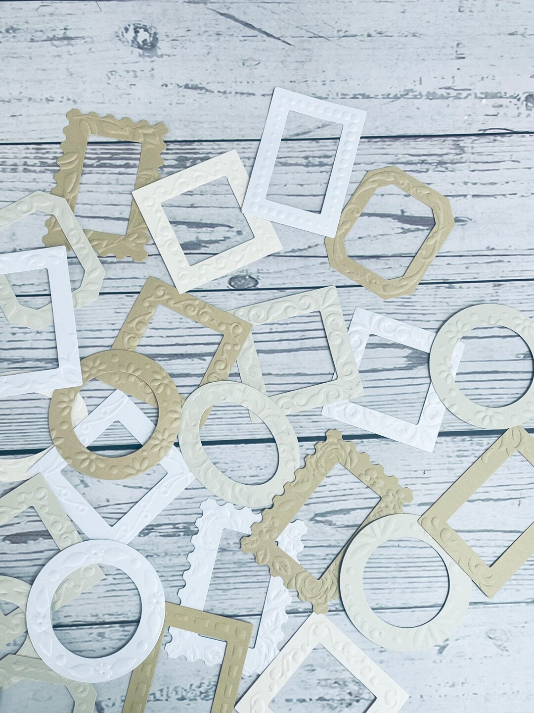 Embossed Paper Frame Die Cuts, 40 Small Journal Frames, Junk Journal ...