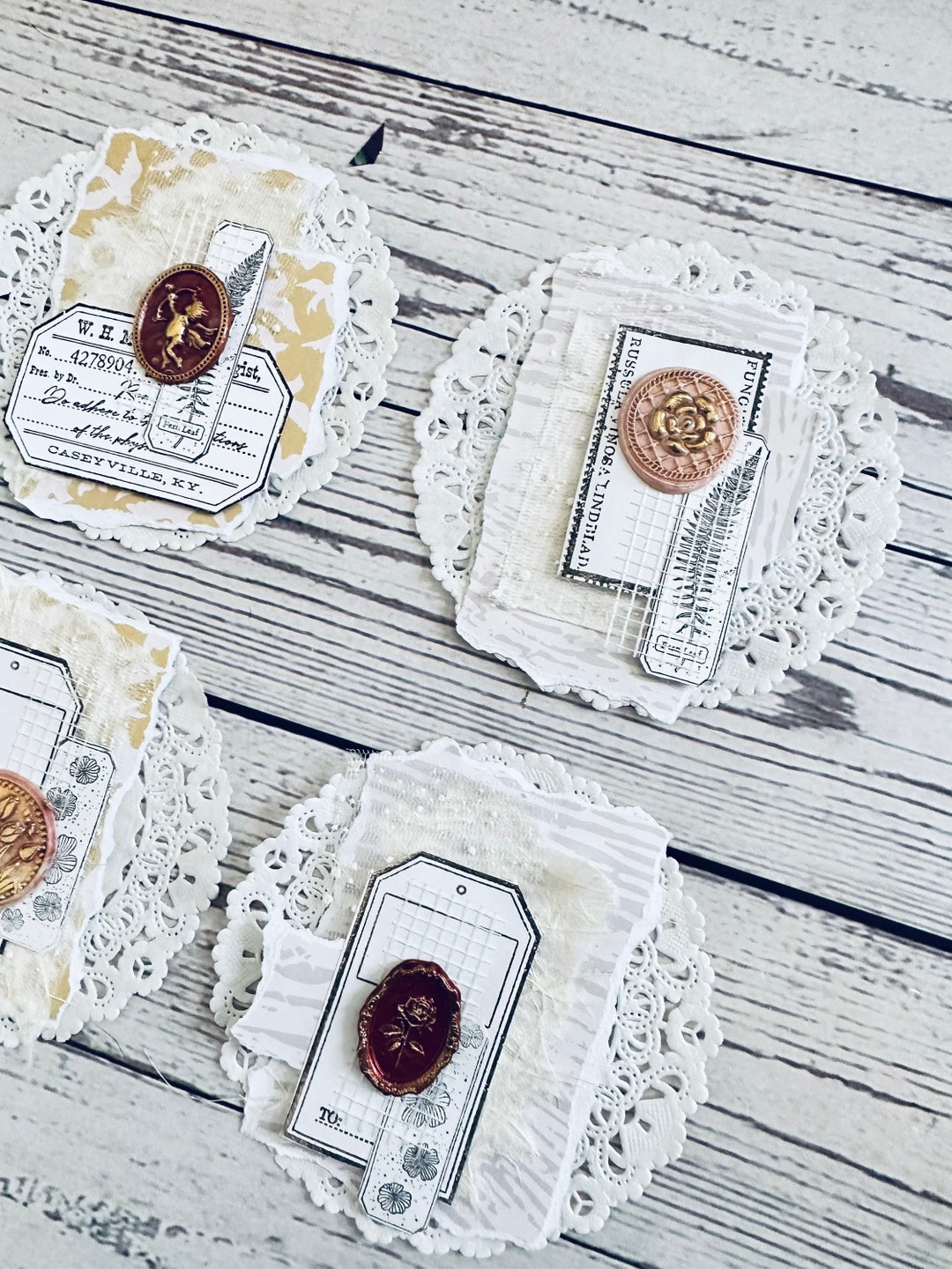 Junk Journal Paper Collage Clusters With Wax Seals Junk Journal Embellishments Cluster Paper Set ...