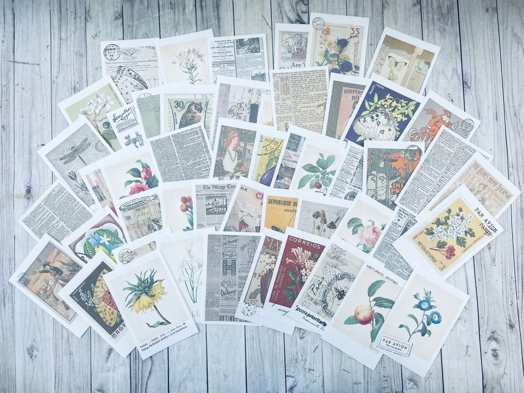 Botanical Ephemera Vintage Paper Set for Junk Journal | Flower Paper ...