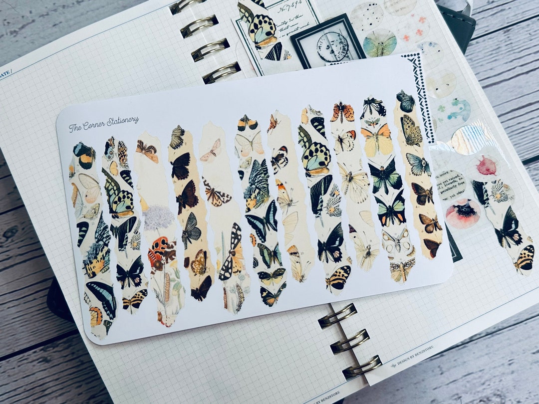 Vintage Butterfly Torn Themed Sticker for Junk Journal. Butterfly ...