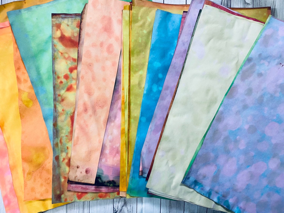 Multicolored Tea Dyed Paper for Junk Journaling, Journaling ...