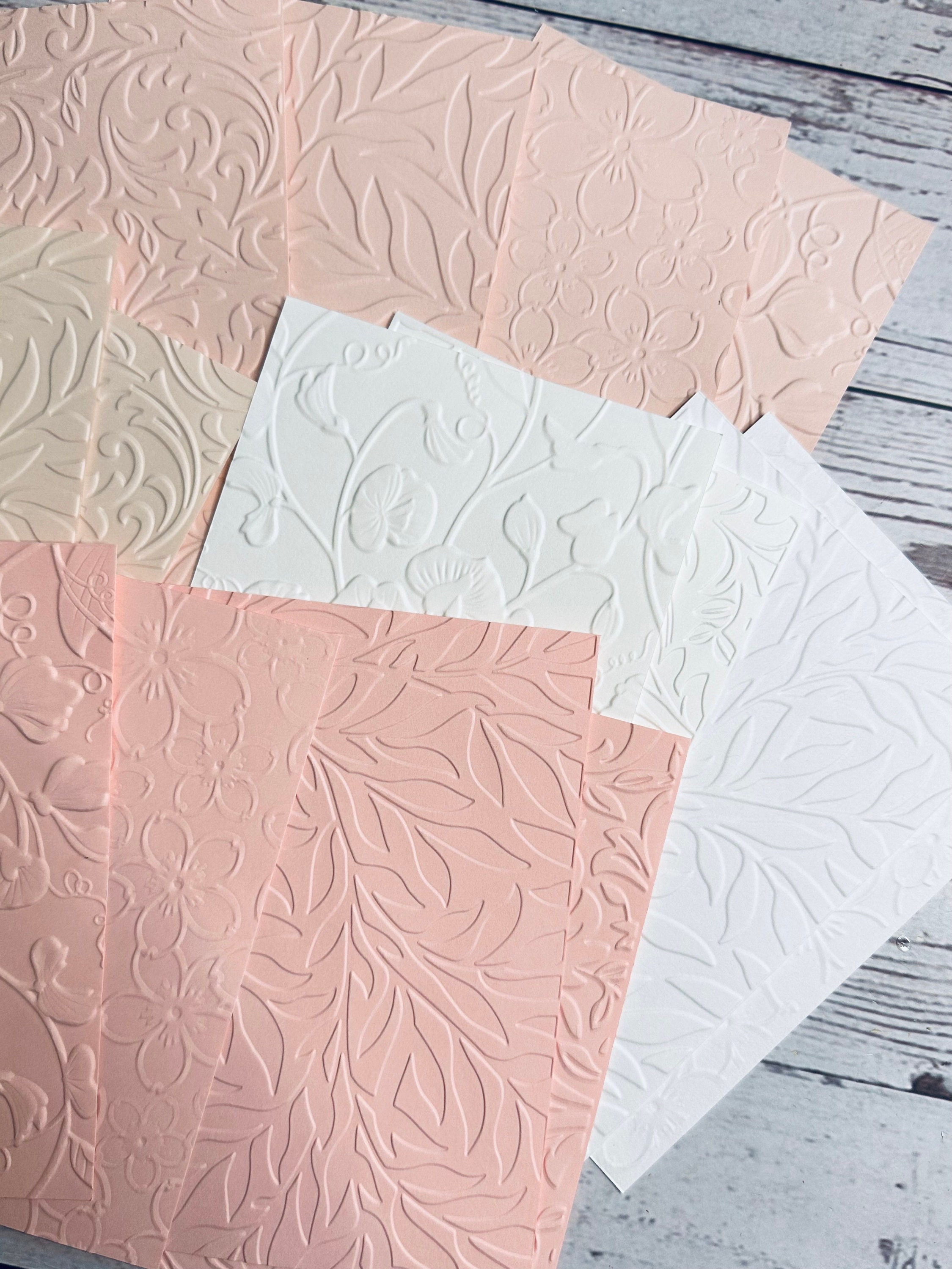 Embossed Cardstock Paper: Floral Pattern Scrapbook Paper (set of 16) - Etsy