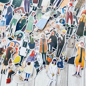 A Lot of 25 People Stickers for Junk Journaling and Scrapbooking. Junk ...