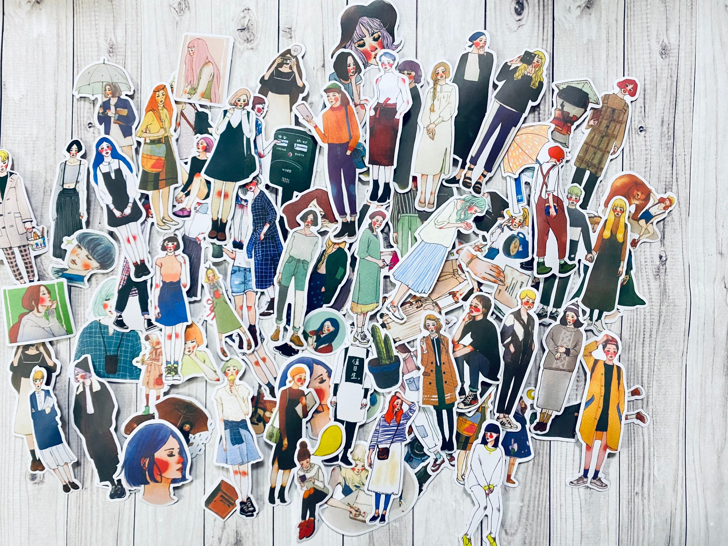 A Lot of 25 People Stickers for Junk Journaling and - Etsy