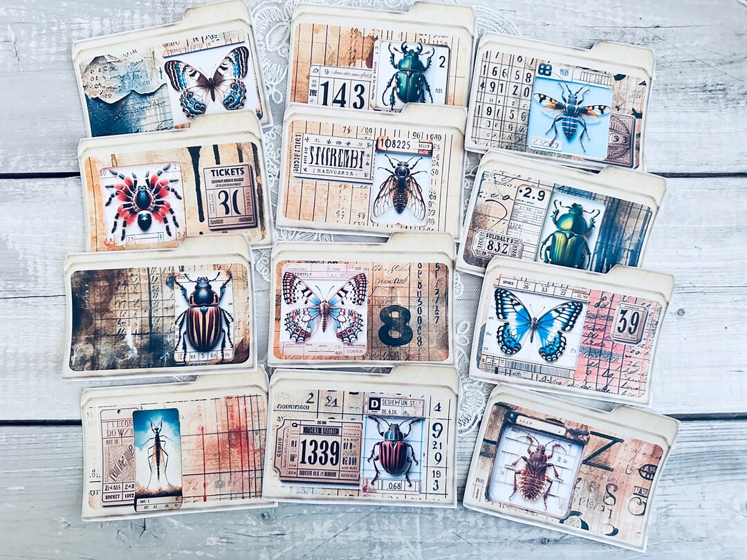 Specimen Ephemera Junk Journal Cards | Bug Ephemera Scrapbook Cards ...