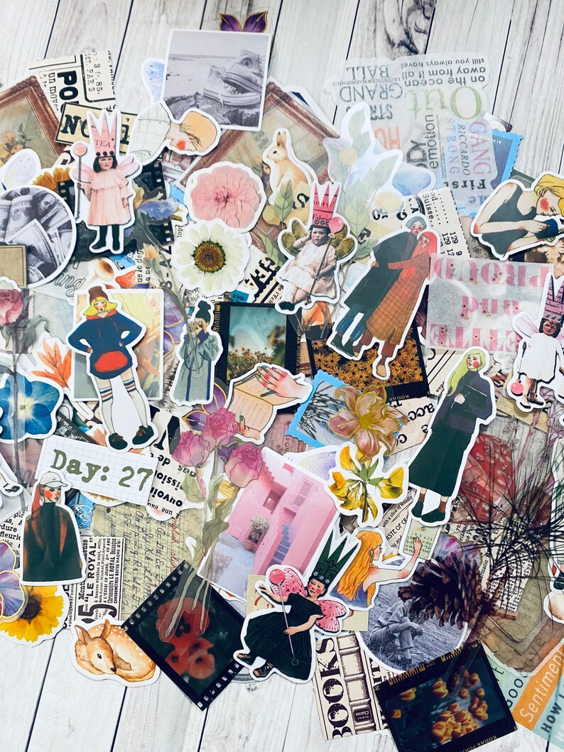 Junk Journal Ephemera Sticker Mystery Garb Bag. Junk Journal - Etsy