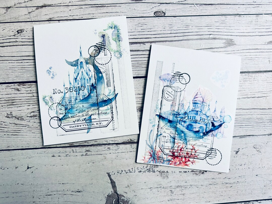 Daily Greeting Blank Cards for Junk Journal Whale Themed Blank Cards ...