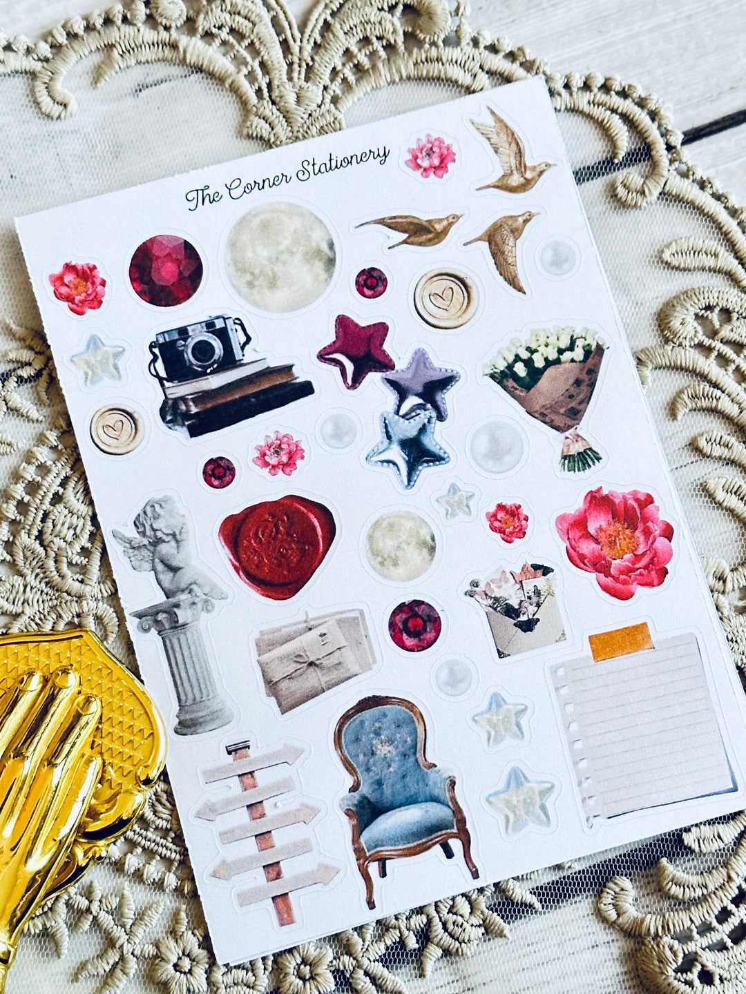 Vintage Ephemera Sticker | Aesthetic Ephemera Sticker for Junk Journal ...