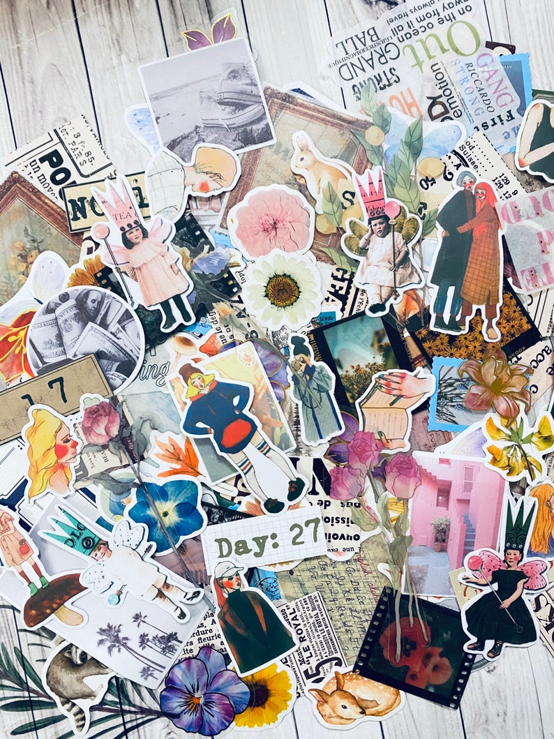 Junk Journal Ephemera Sticker Mystery Garb Bag. Junk Journal - Etsy