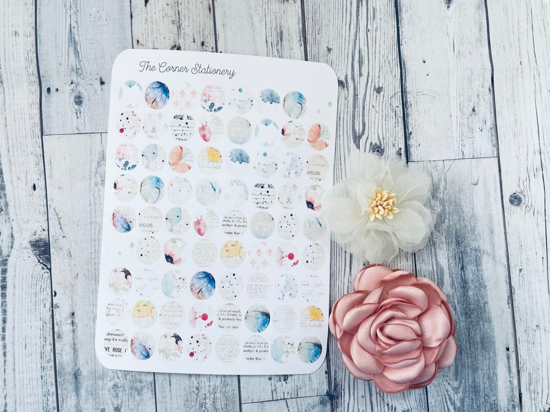 A Sheets of 72 Tiny Dots Oval Shape Ephemera Stickers for Junk - Etsy