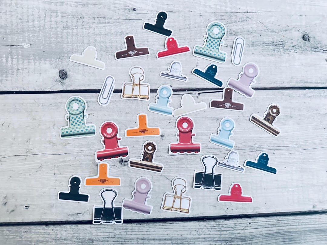 Paper Clip Stickers: Ephemera Die Cuts for Junk Journal - 30 Clips - Etsy