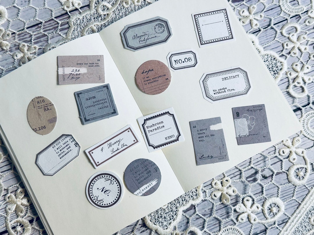 45 Pieces TINY Label Ephemera Paper Journal Stationery for Junk ...