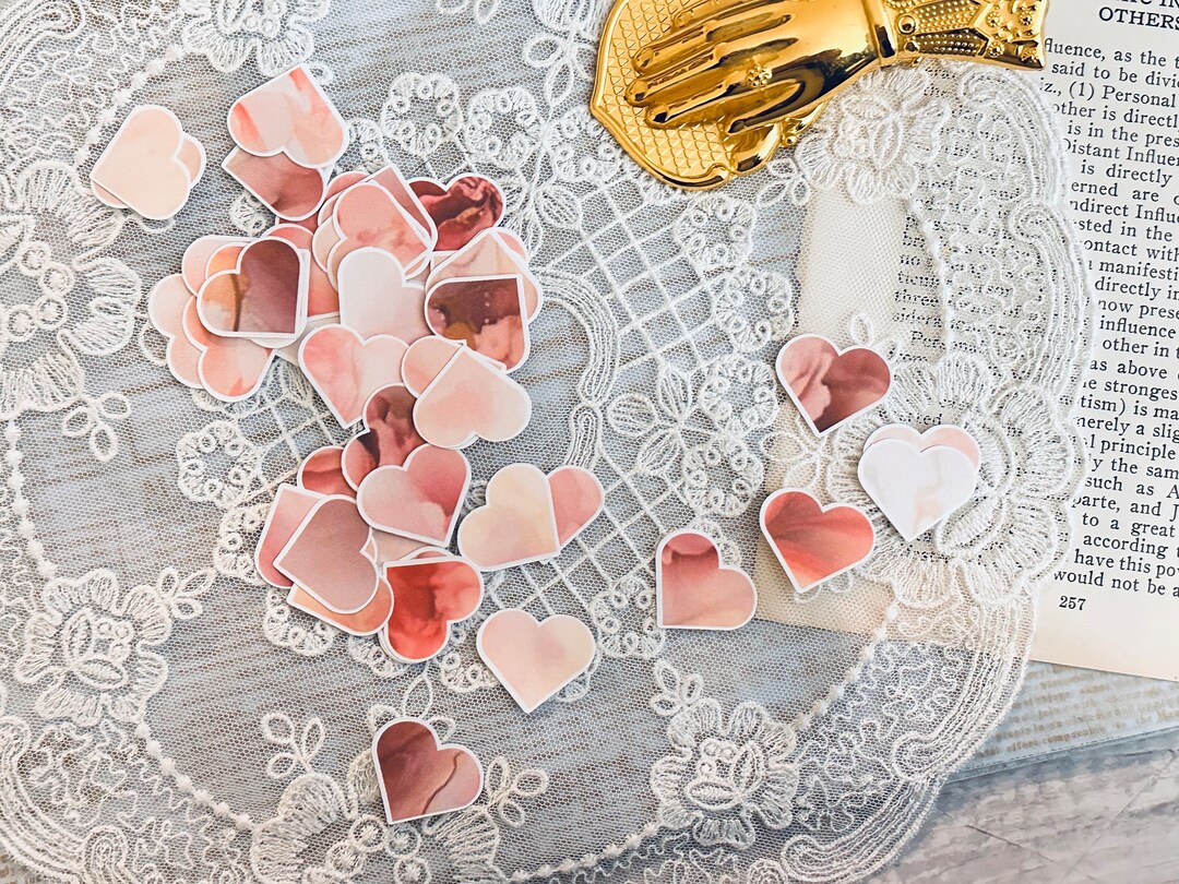 Pink and Small Heart Ephemera Piece for Scrapbooking and Junk Journal ...