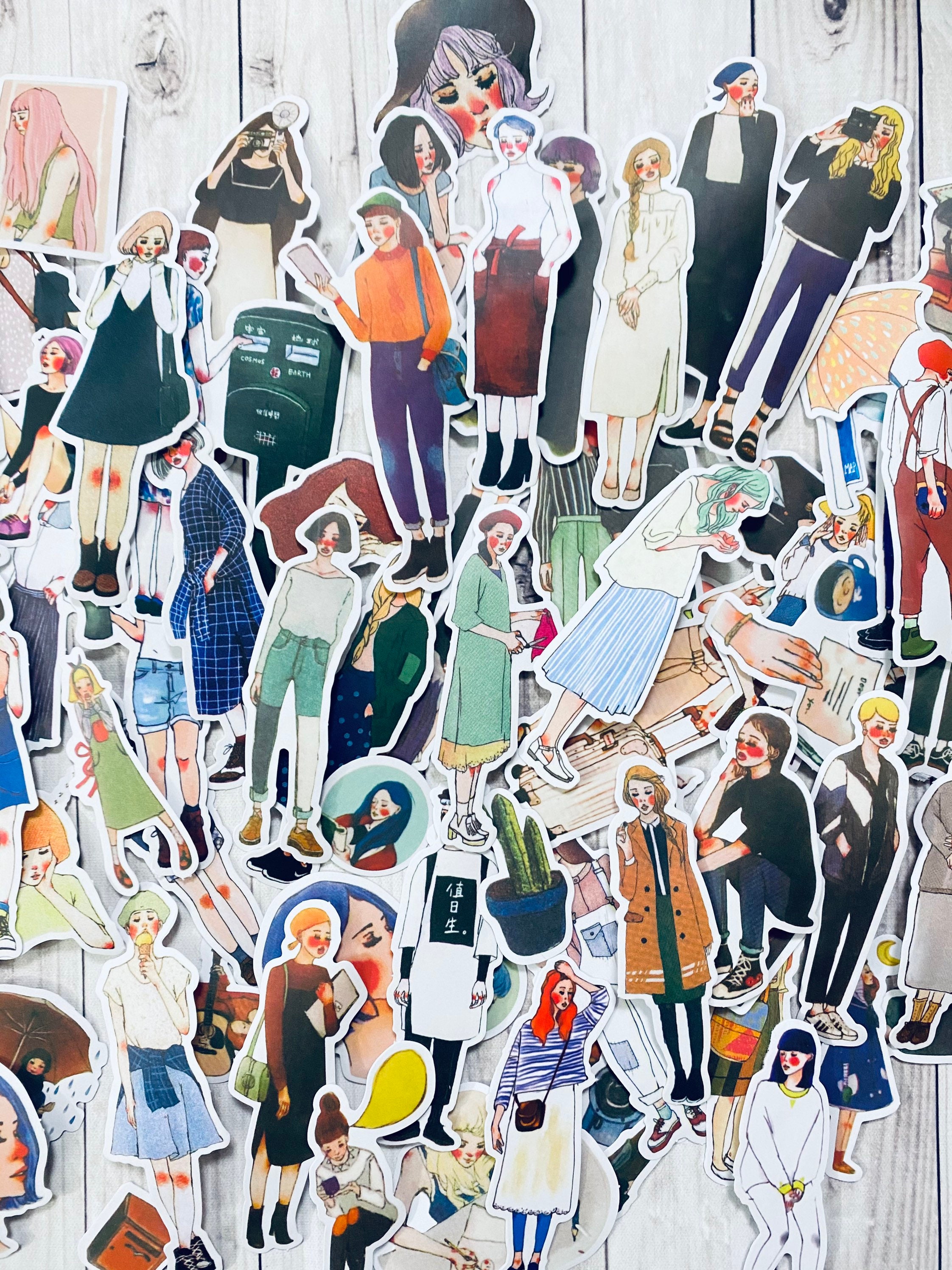 A Lot of 25 People Stickers for Junk Journaling and - Etsy