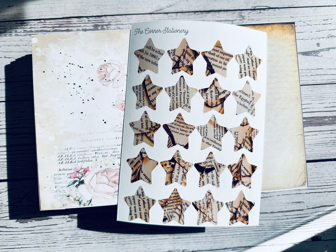 Paper Star Ephemera Stickers: Junk Journaling, Scrapbooking - Etsy