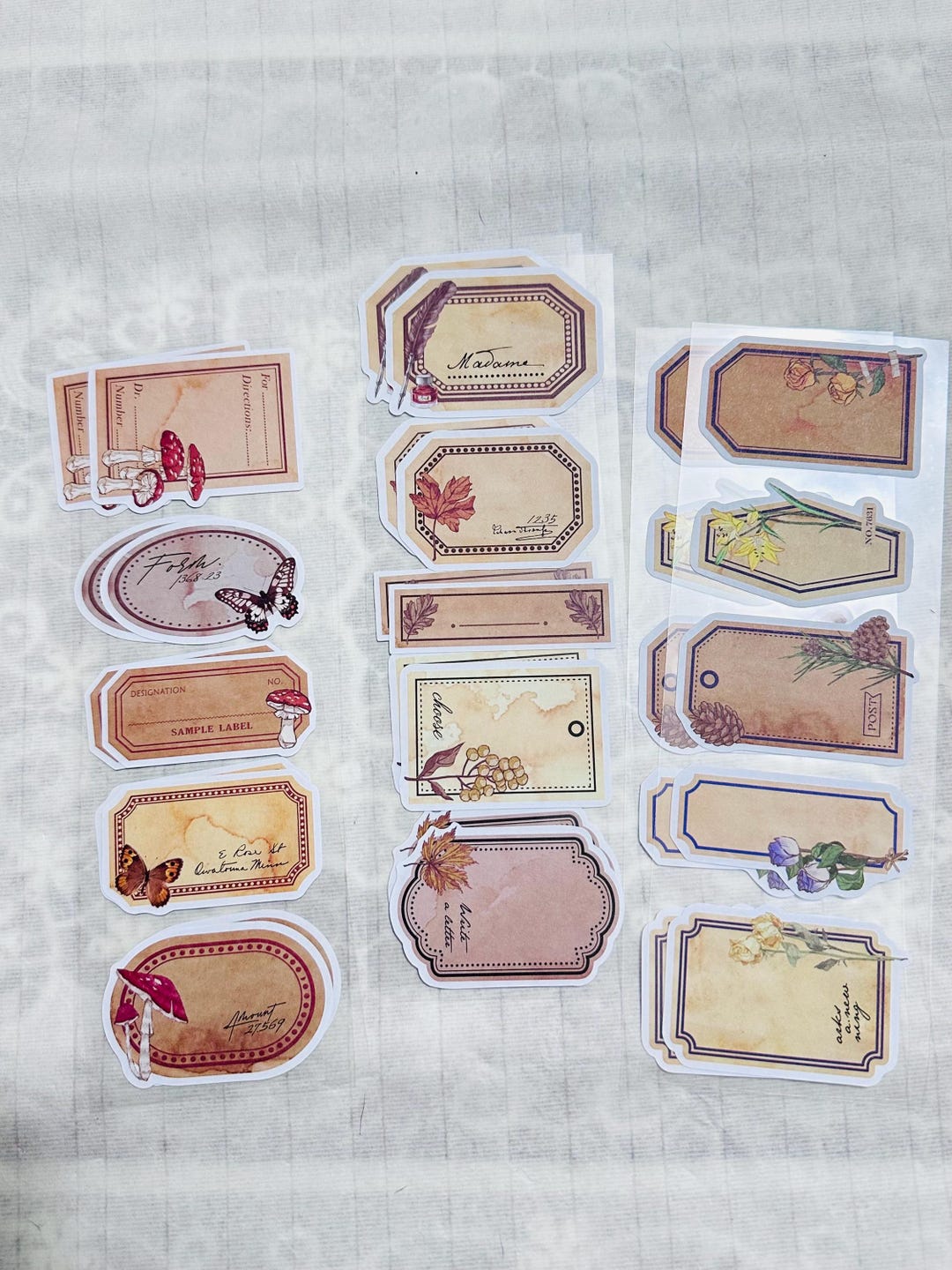 Vintage Journal Stickers: Scrapbook Paper Labels, 6 Sheets - Etsy