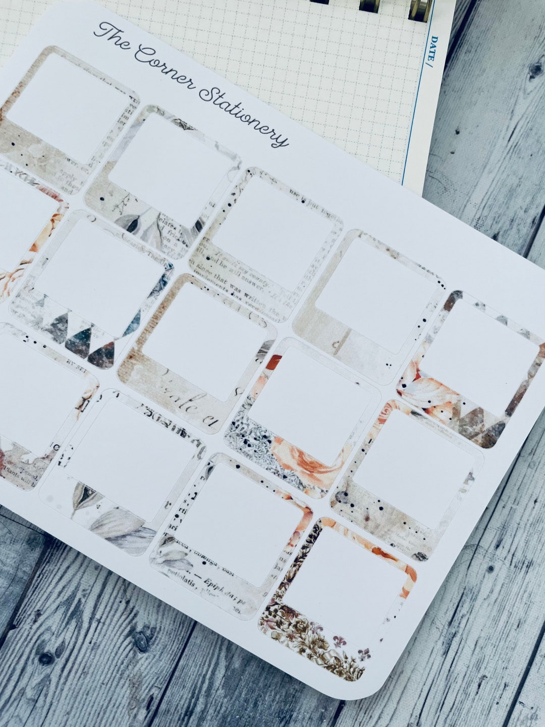 Vintage Themed Photo Frame Sticker for Junk Journaling, Frame Sticker ...