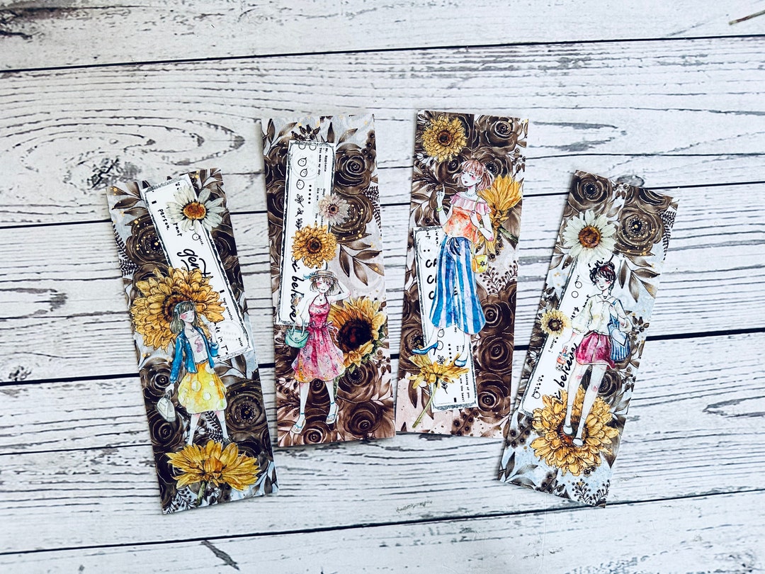 A Set of 4 Collage Journal Paper Snippet for Junk Journaling. Journal Bookmarks, Handmade ...
