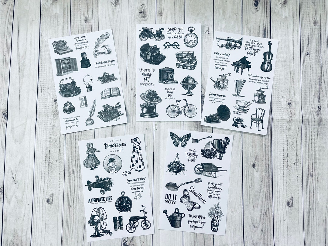 Vintage Themed Stickers for Junk Journal. Journal Stickers - Etsy