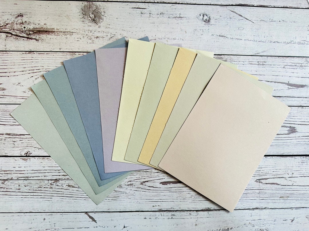 Mixed Pastel Light Color Paper Set for Scrapbook. Plain Pastel Paper ...