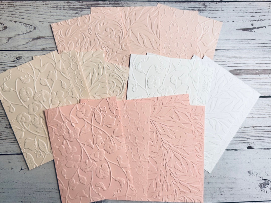 Embossed Cardstock Paper: Floral Pattern Scrapbook Paper (set of 16) - Etsy