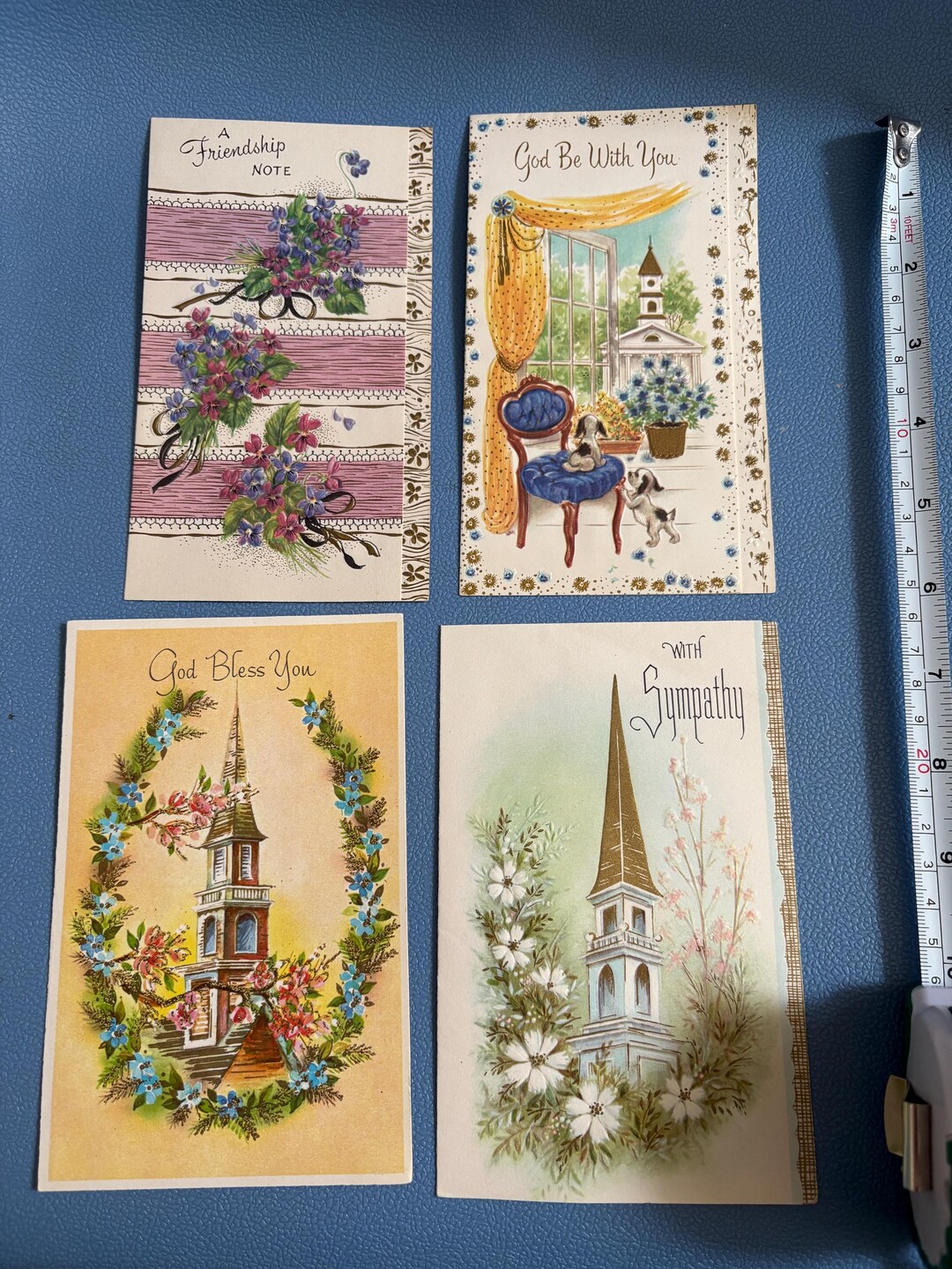 Vintage Unused Sunshine Line Religious Greeting Cards Embossed Glitter ...