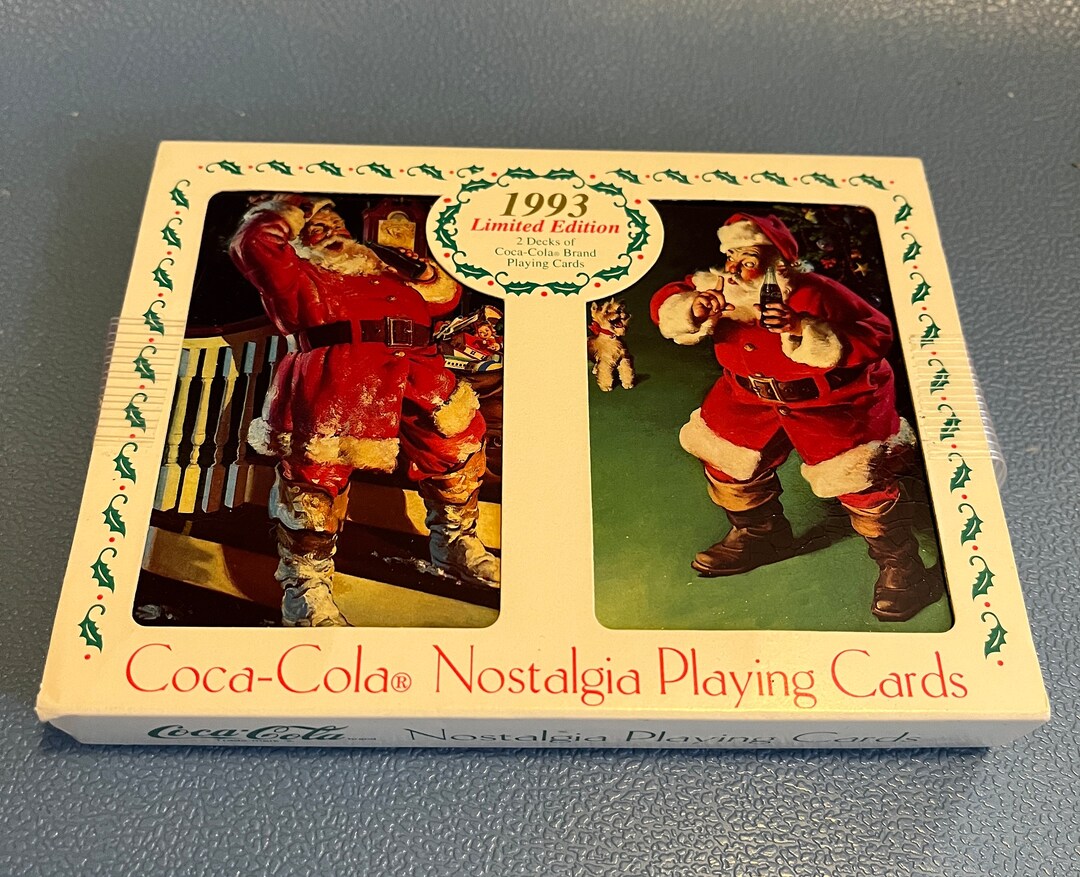 Vintage 1993 Coca Cola Nostalgia Playing Cards Limited Edition Santa 2 ...
