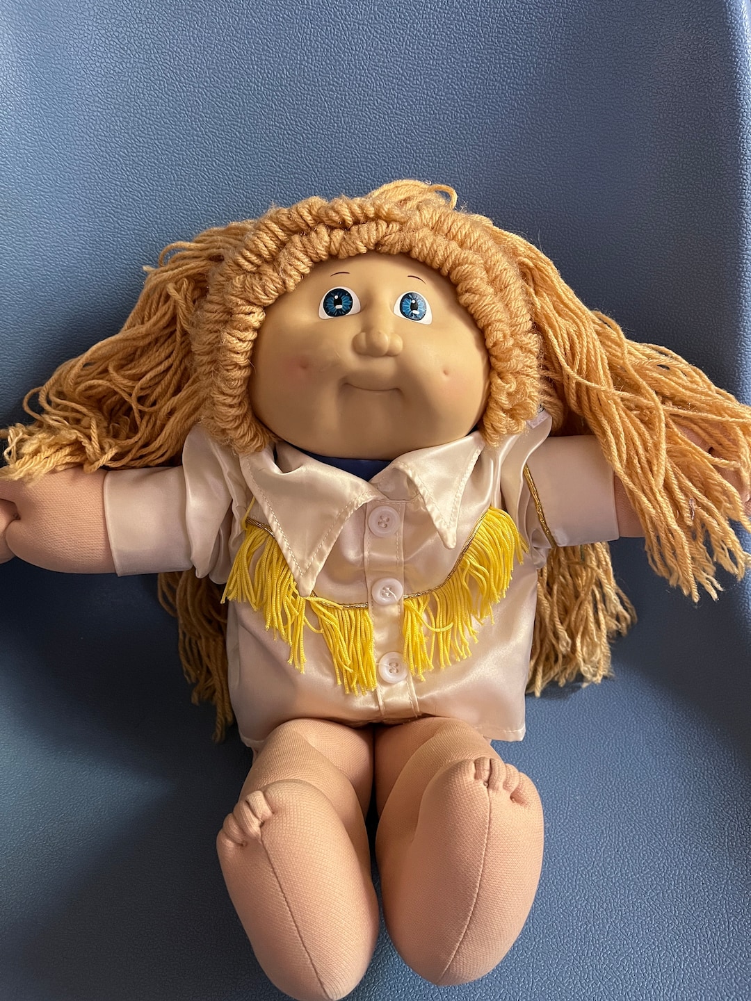 Vintage 1980s Cabbage Patch Kid Gir Doll 1985 Blue Eyes Blonde Long ...