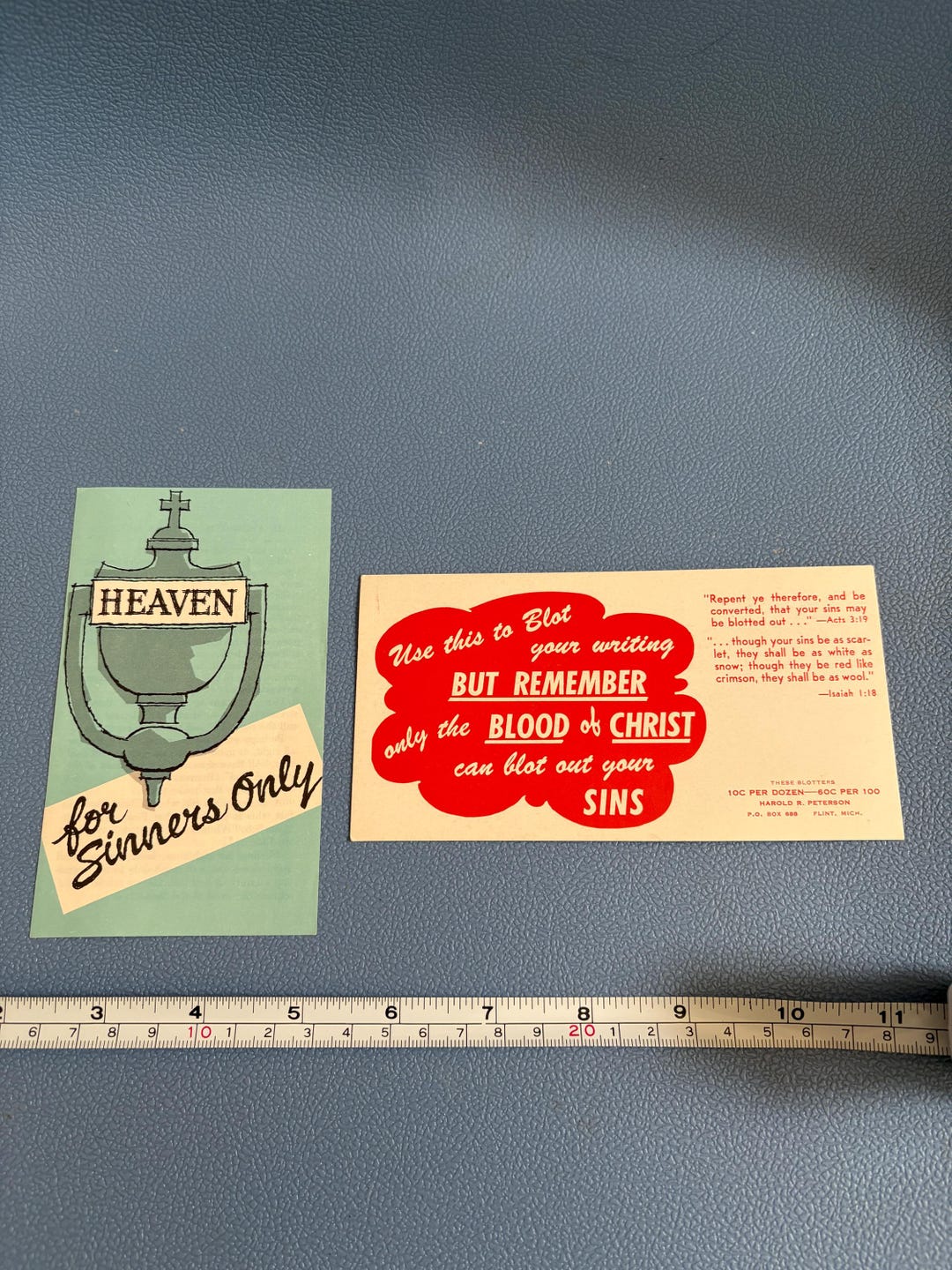 Vintage Religious Tracts Heaven for Sinners Only & Blotter Blood of ...