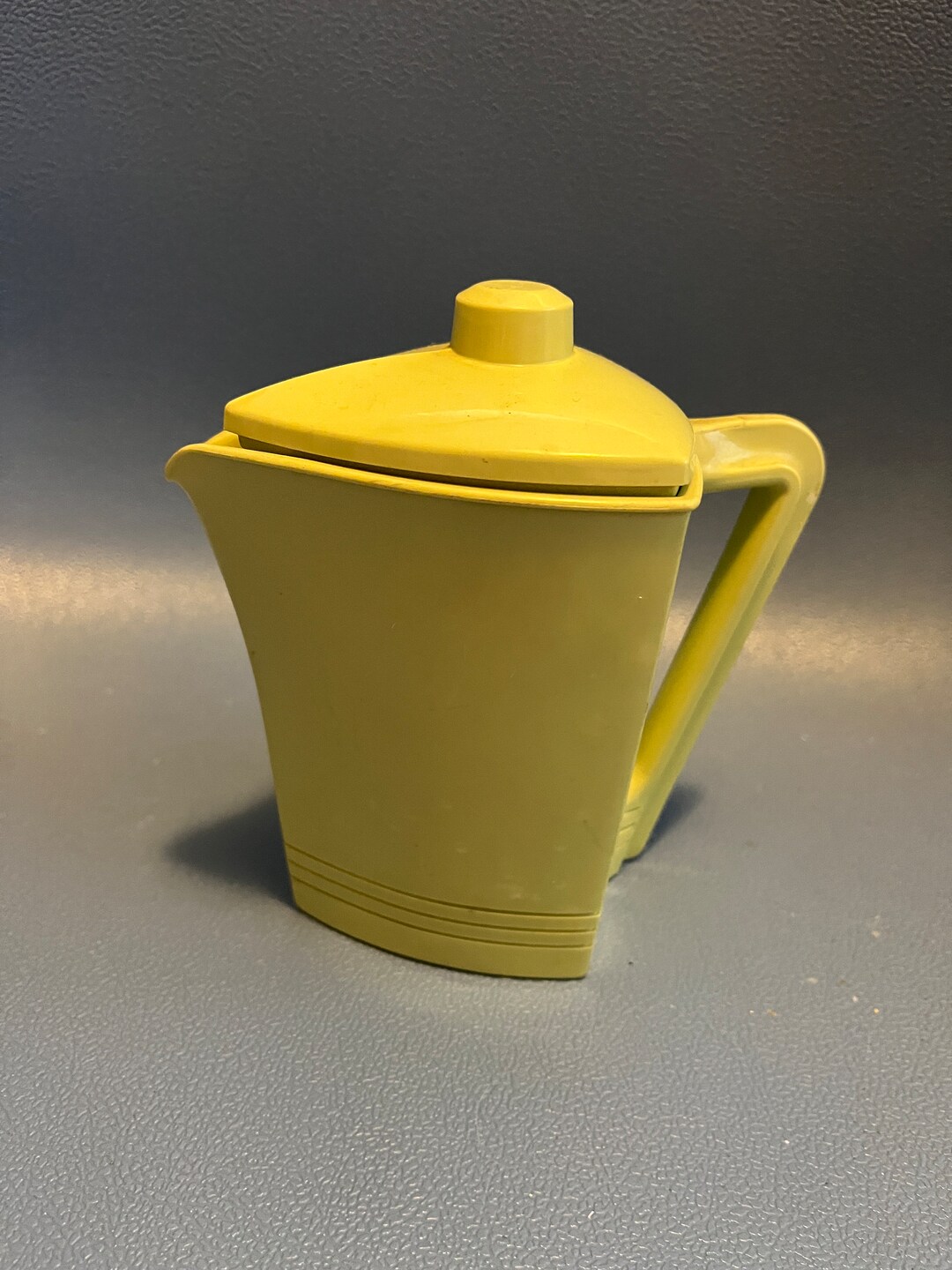 Vintage MCM Melamine Style Creamer Pitcher Green Yellow 1960s Complete ...