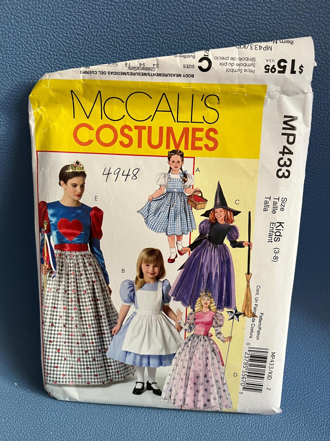 Vintage Mccalls Costumes Pattern Halloween Princesses Dorothy Wizard of ...