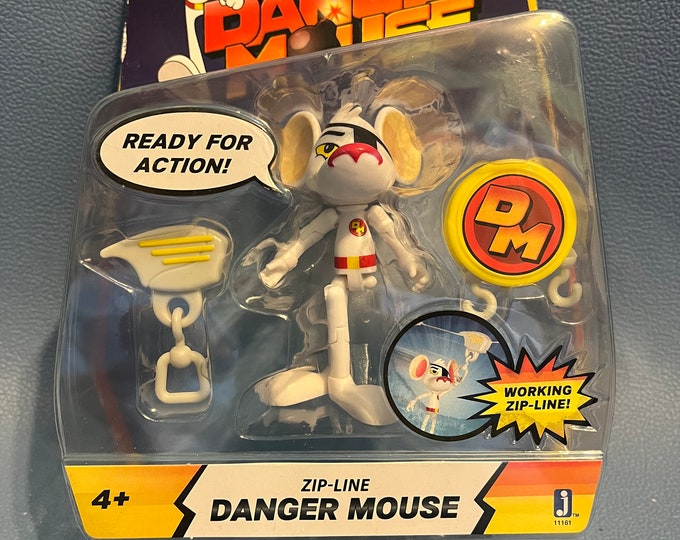 Danger Mouse Zip-line Action Figure Fremantle Media Jazwares NEW MOC ...