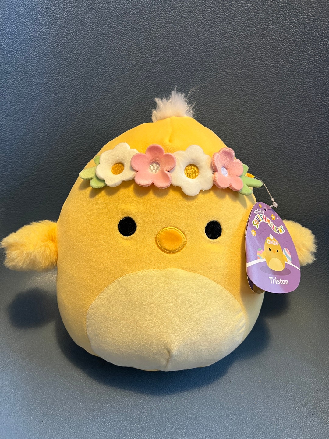 Original Squishmallows 8" 2024 Triston Chicken Chick W/flowers Plush ...