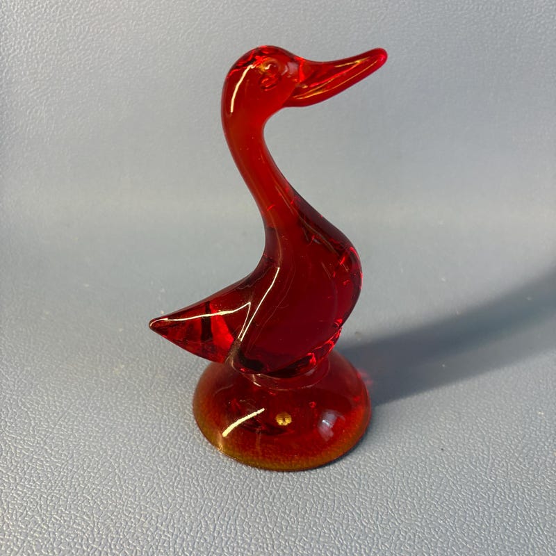 Vintage Viking Glass Duck - Etsy