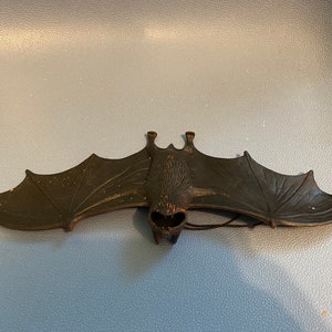 Vintage Halloween Decoration Rubber Vampire Bat Unsure of Year Orange ...