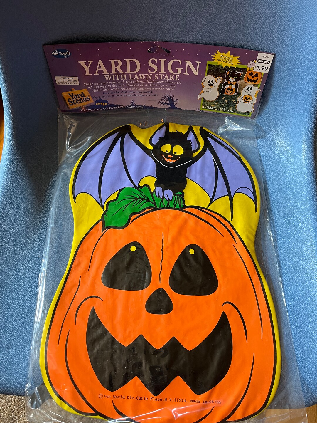 Vintage NOS Unopened Unused 1980s 1990s Fun World Yard Sign 16 X 11.5 ...