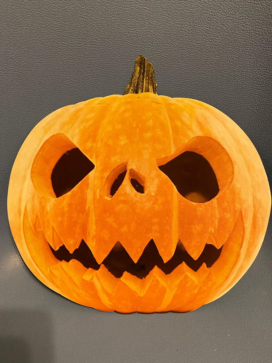 Vintage Beistle JOL Realistic Pumpkin Die Cut Double Sided Cardboard ...