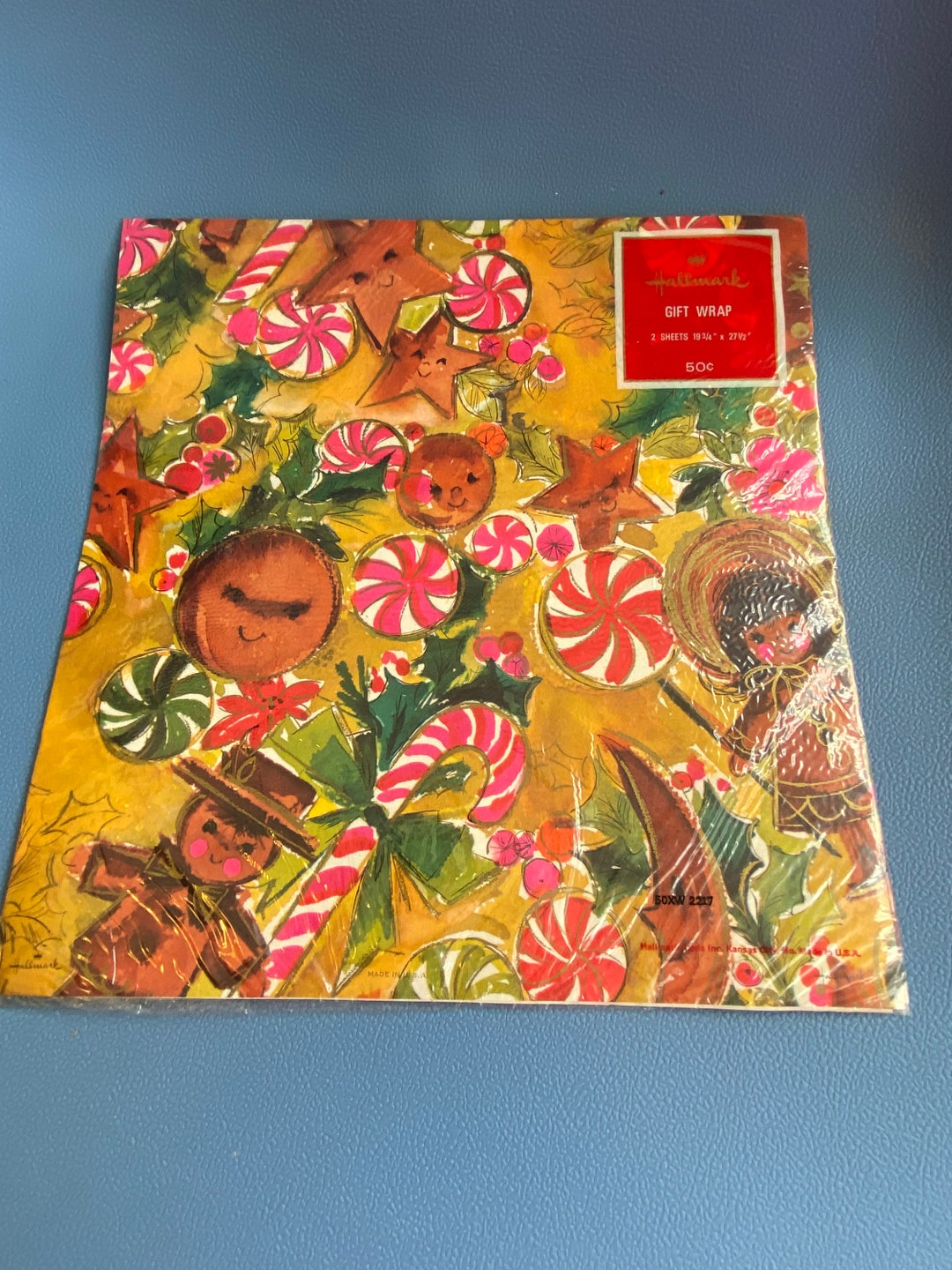 Vintage Christmas NOS Unopened Gift Wrap Wrapping Paper Hallmark 2 ...