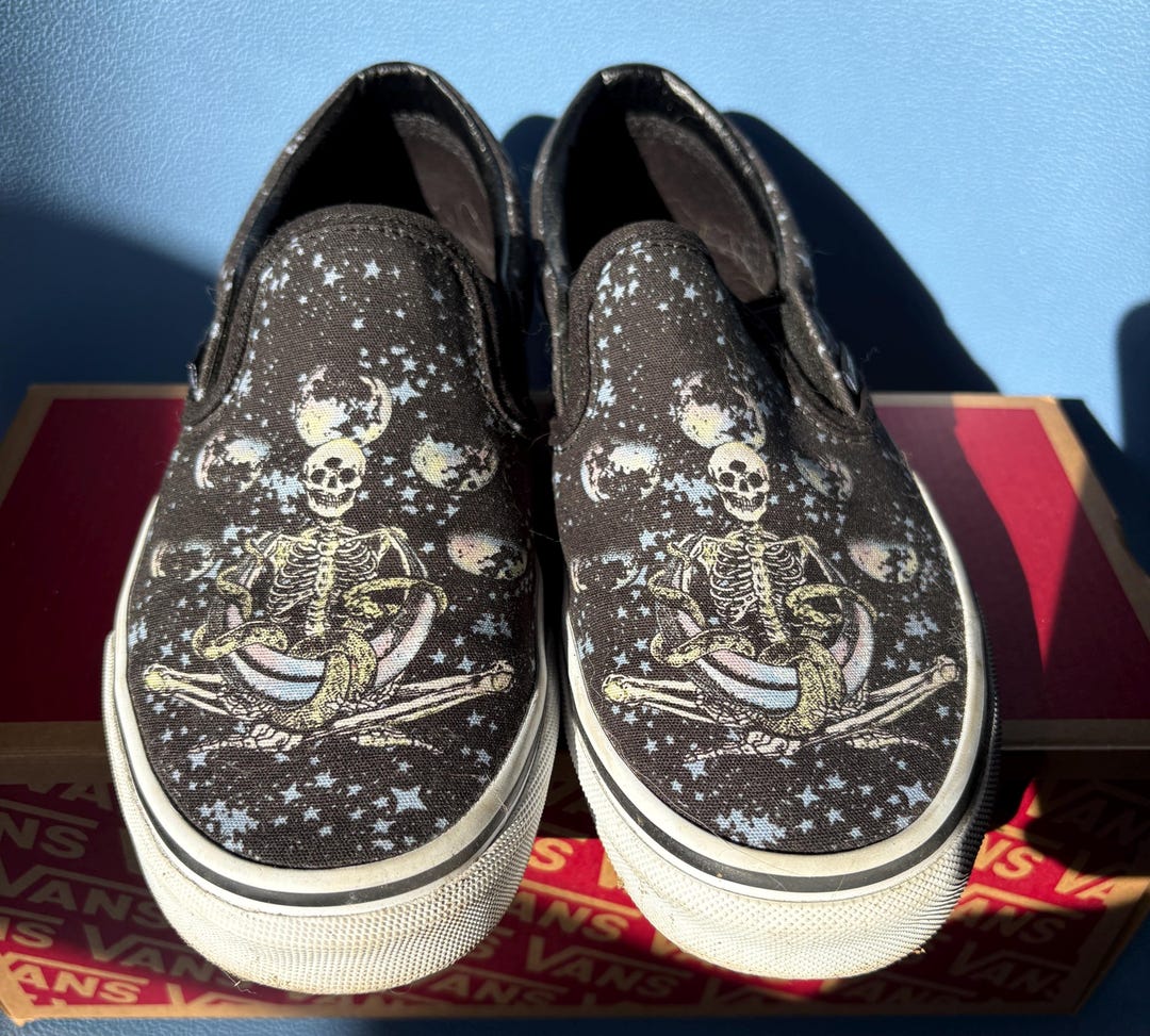 Vans Superstitions Classic Slip on Black Multi Shoes US Men’s Boy's 5.5 ...