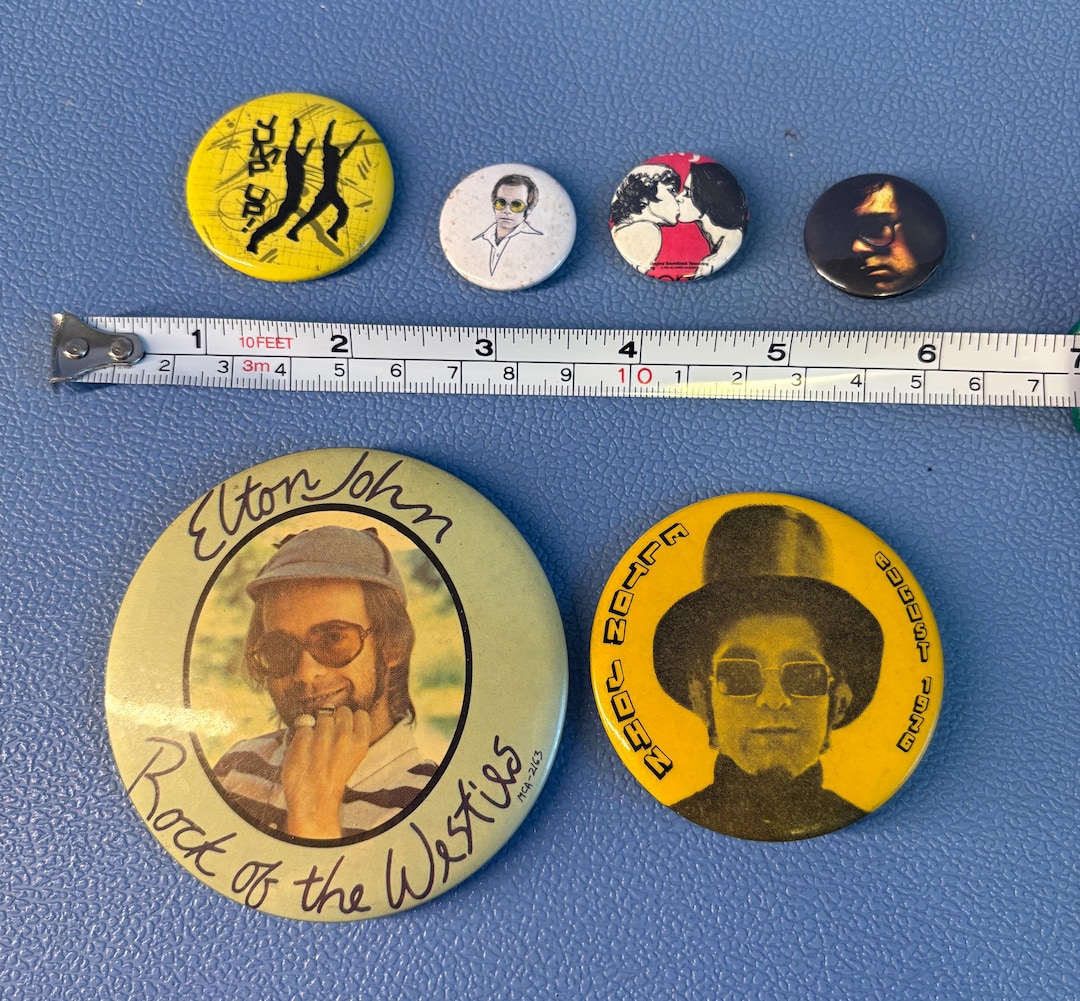 Vintage Set of Elton John Pinback Buttons Rock of the Westies 1975 Live ...