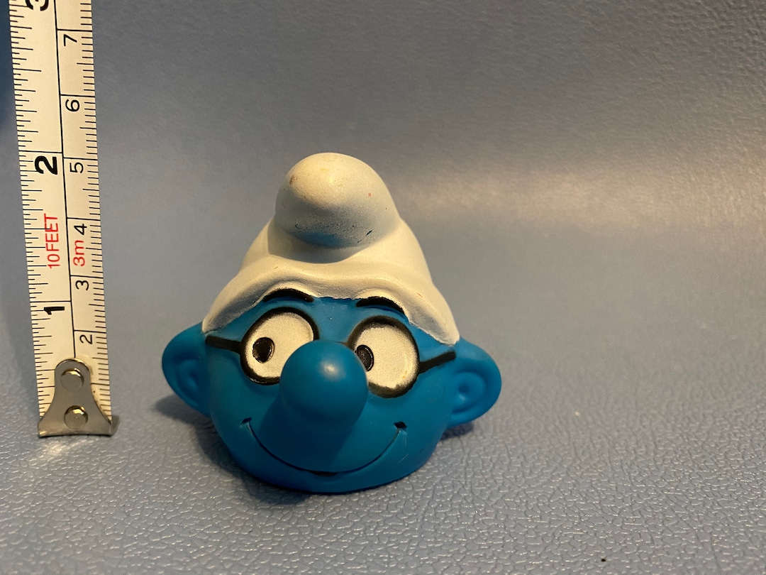 Vintage 1983 Peyo Smurf Smurfs Plastic Head Came With Vitamins Brainy ...