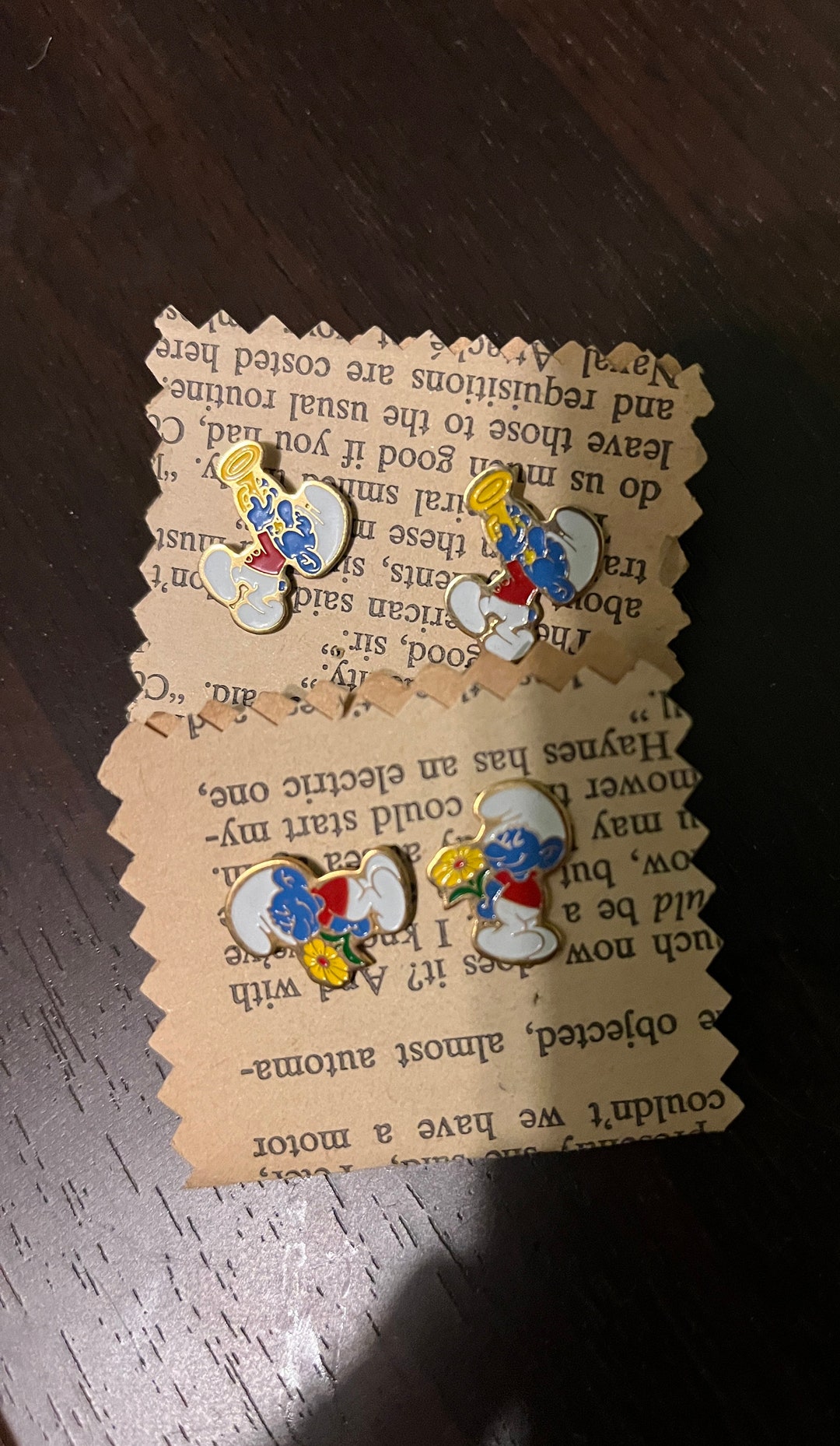 Vintage Peyo 1980s NOS Unused Smurf Earrings Smurf Holding Horn ...