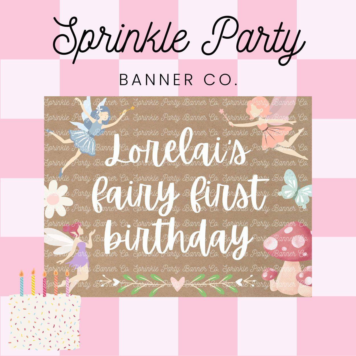 Fairy First Birthday Digital Banner Template | 3ft X 4 Ft (editable W ...
