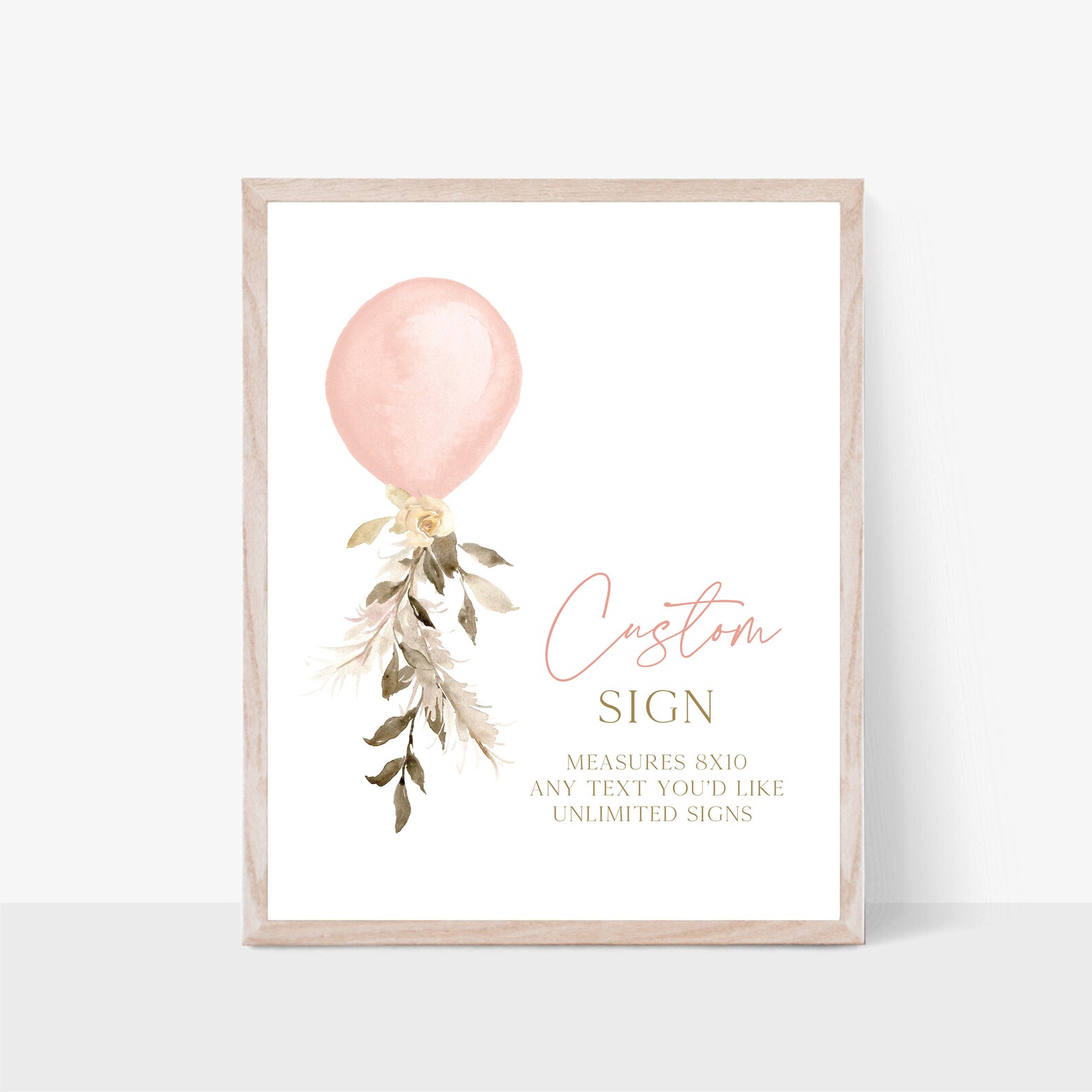 Editable Boho Balloon Birthday Party Sign, Printable Balloon Welcome ...