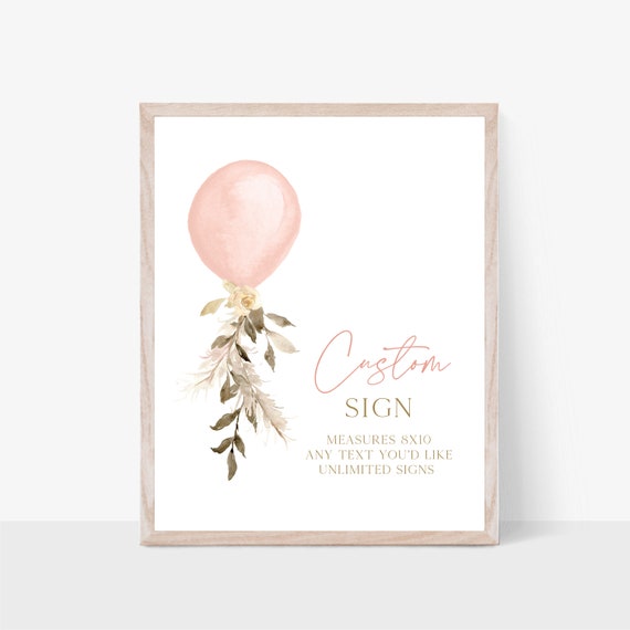 Editable Boho Balloon Birthday Party Sign Printable Balloon | Etsy