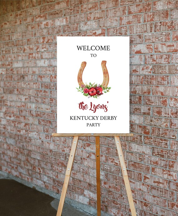 Kentucky Derby Party Welcome Sign Printable Derby Birthday - Etsy