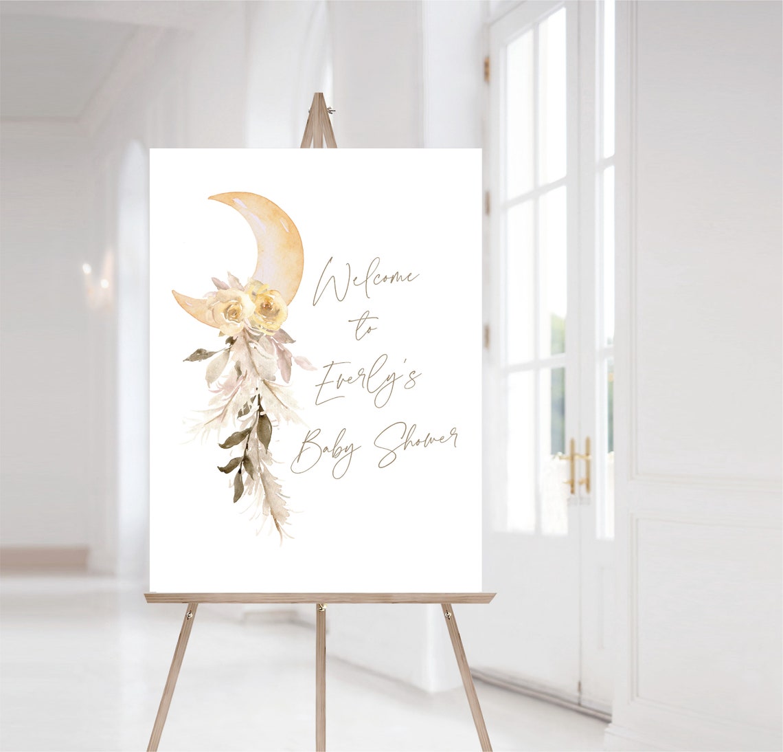 Neutral Moon Baby Shower Welcome Sign Stay Wild Moon Child - Etsy